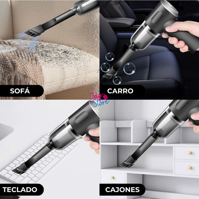 Aspiradora Recargable Portátil Sopladora 2en1 Con Luz LED