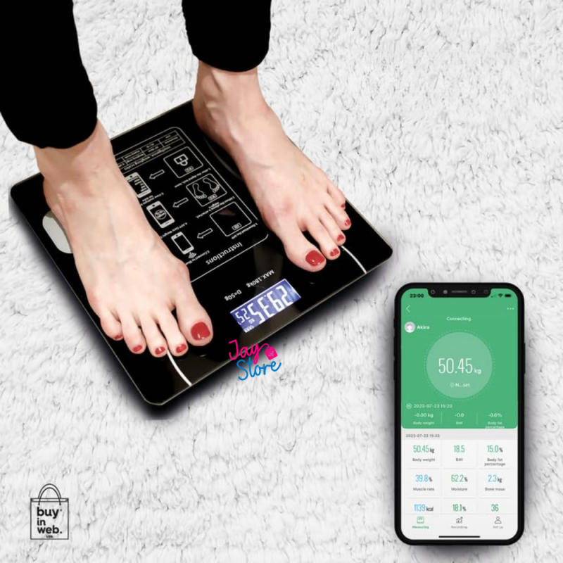 Balanza Corporal Digital Bluetooth Báscula Inteligente 180kg